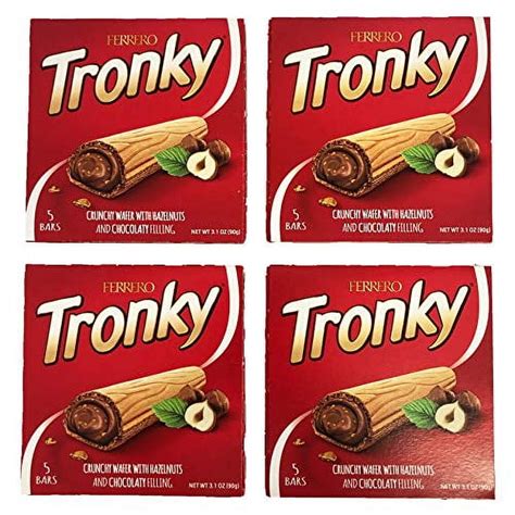 Tronky Crunchy Wafer With Hazelnuts And Chocolate Filling 20 Count Pack Of 4 Individually