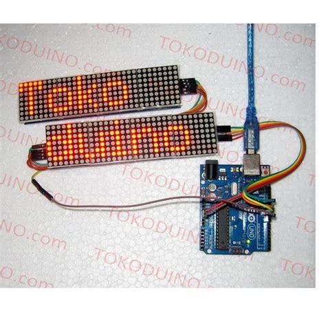 Jual Max7219 Red Led Dot Matrix Display 32x8 4 In 1 Module Arduino