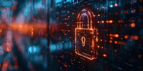 A Padlock Hologram On A Digital Screen Symbolizing Cybersecurity And Data Protection Concept