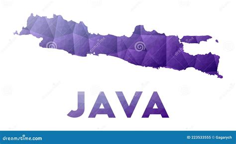 Map Of Java Low Poly Illustration Of The Island Stock Vector Illustration Of Computer Asia