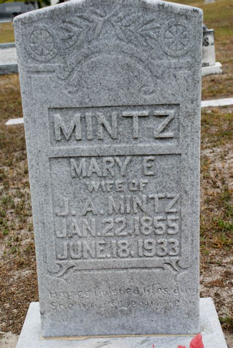Mary Emma Grissett Mintz 1855 1933 Find A Grave Memorial