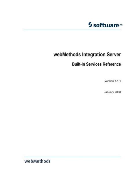 Webmethods Integration Server Built In Services Reference