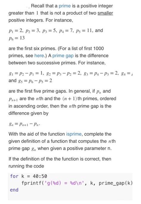 Solved Recall That A Prime Is A Positive Integer Greater