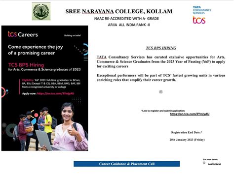Tcs Placement Sree Narayana College