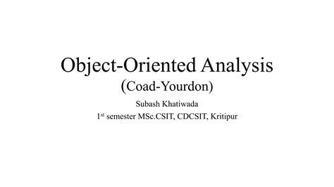Object Oriented Analysis Coad Yourdon Pptx