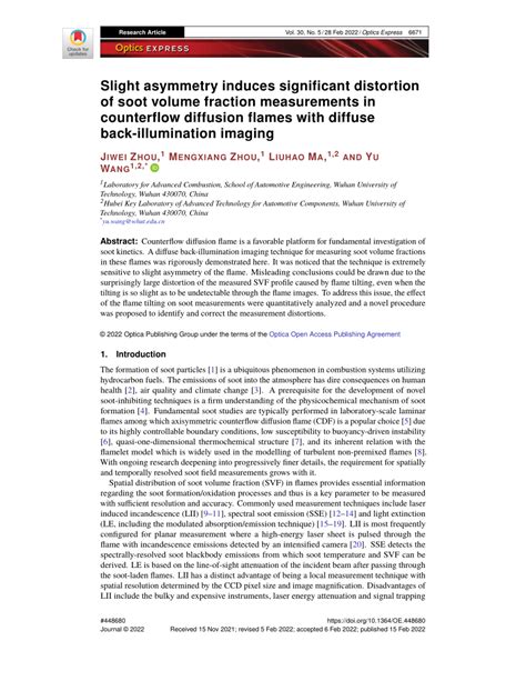 Pdf Slight Asymmetry Induces Significant Distortion Of Soot Volume