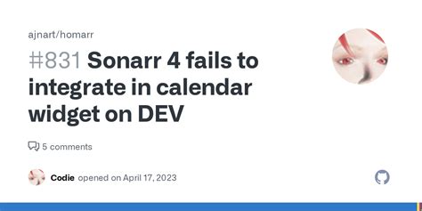 sonarr 4 fails to integrate in calendar widget on dev · issue 831