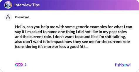 Hello Can You Help Me With Some Generic Examples Fishbowl