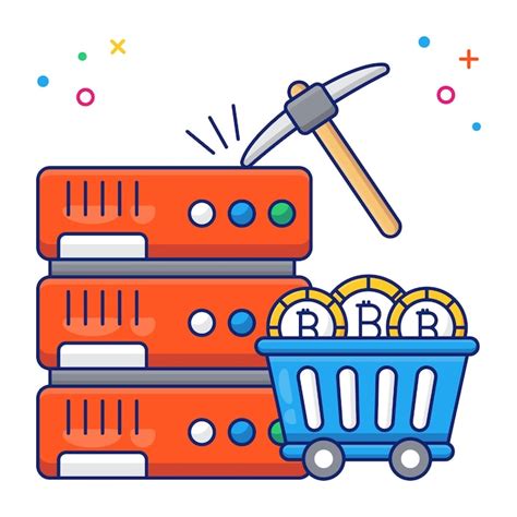 Premium Vector A Flat Design Icon Of Server Mining