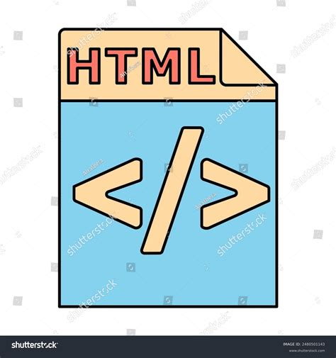 Html File Icon Programming Language Symbol Stock Vector Royalty Free 2480501143 Shutterstock