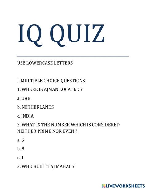 Free Iq Test Printable Pdf Free Printables