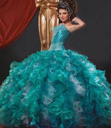 Vestidos Para Xv Años Modernos Color Azul Turquesa Moda Y Estilo