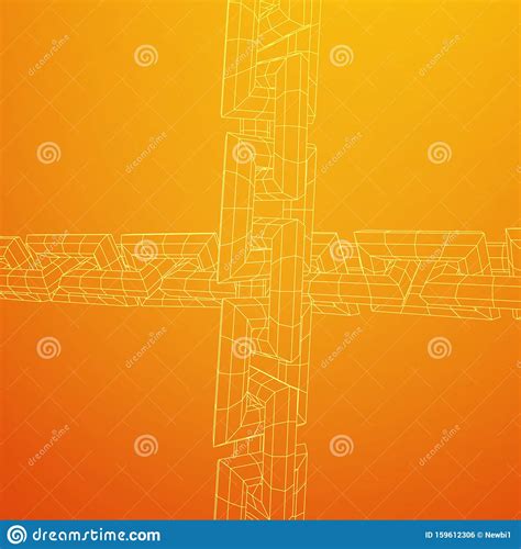 Wireframe BlockChain Links Stock Vector Illustration Of Protect Payment 159612306