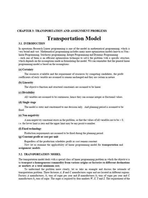Transportation Model Pdf Linear Programming Mathematical Optimization
