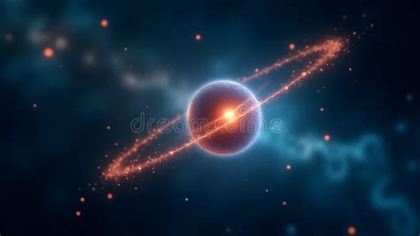 Atomic Structure In Space A Visual Representation Of Quantum Physics Stock Illustration