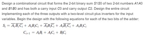Solved Design A Combinational Circuit That Forms The Bit Chegg Com