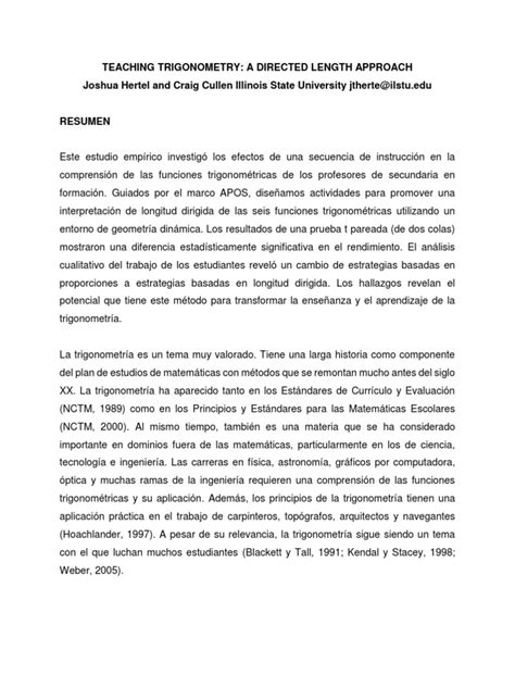 Teaching Trigonometry A Directed Length Approach Joshua Hertel And