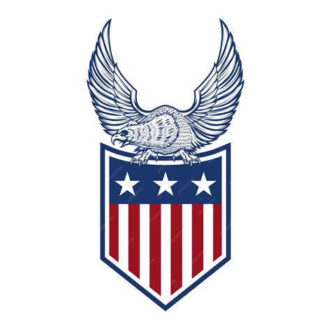 Eagle On American Flag Element For Logo Label Emblem Sign Image