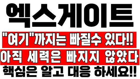 엑스게이트 주가분석 여기까지는 빠질 수 있습니다 엑스게이트 엑스게이트주가전망 이교수 Youtube