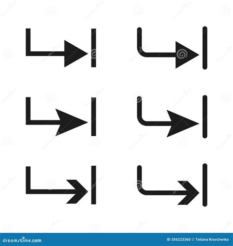 Arrow Icons Direction Symbols Navigation Graphic Vector Illustration Stock Illustration