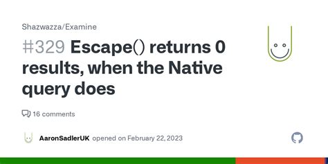 escape returns 0 results when the native query does · issue 329