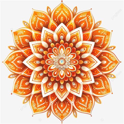 Orange Flower Mandala Mandala Flower Mandala Orange Mandala Png