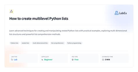 How To Create Multilevel Python Lists Labex