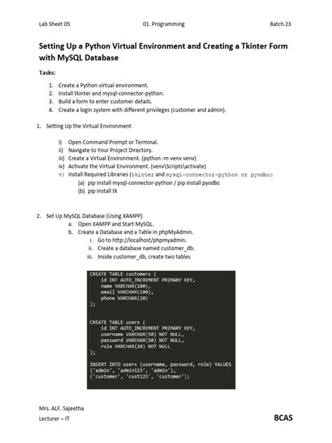 setting up a python virtual environment and creating a tkinter form