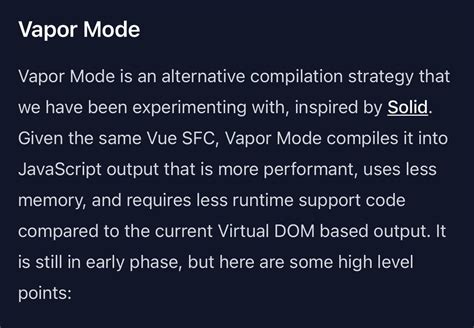 Koo On Twitter Has Anyone Played With Vuejs Vapor Mode Yet