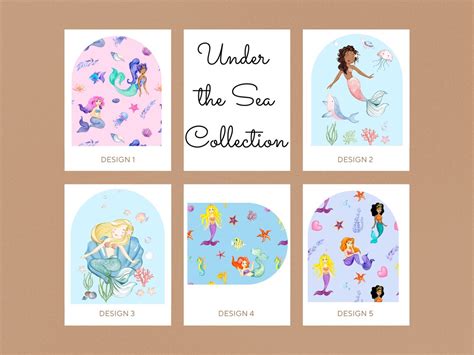 omnipod tattoo collection set of 5 under the sea mermaid t for type
