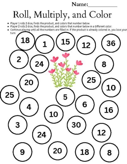 Spring Multiplication Fact Practice Partner Game Tpt