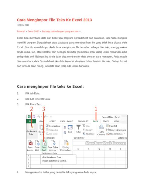 Cara Mengimpor File Teks Ke Excel 2013 Pdf