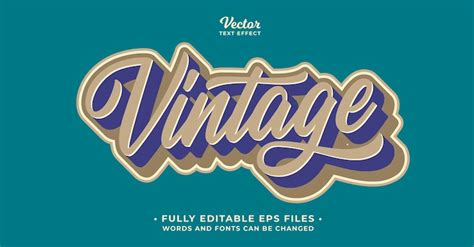 Premium Vector Vintage Text Effect Editable Eps Cc