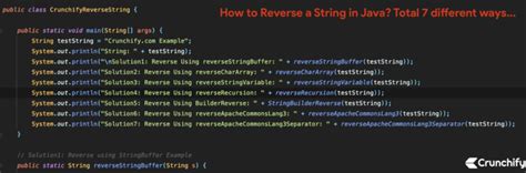 How To Reverse A String In Java Total Different Ways Crunchify