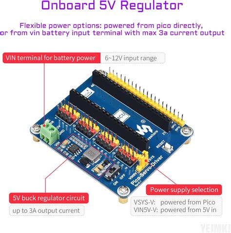 Placa De Servocontrolador Con 4 Piezas Micro Sg90 Servos Para Raspberry Pi Pico 16 Canales