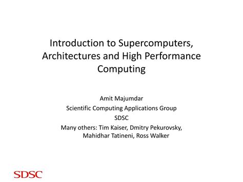 Ppt Introduction To Supercomputers Architectures And High Performance Computing Powerpoint