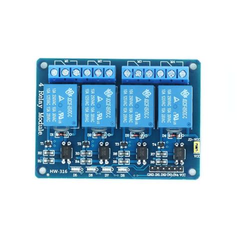 4 Channel Isolated 5V 10A Relay Module Opto Coupler