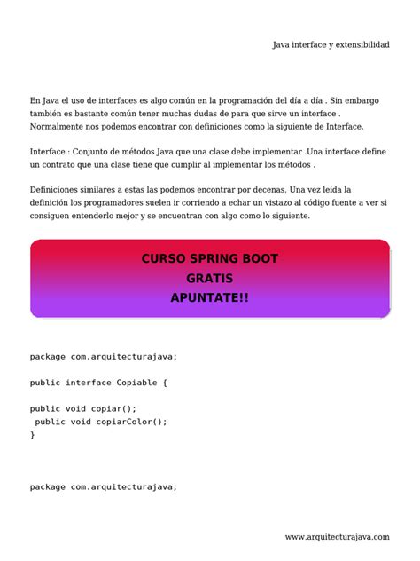 Java Interface Y Extensibilidad Pdf Java Lenguaje De Programación