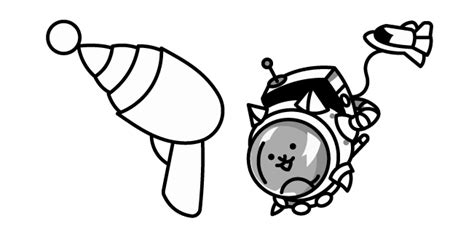 The Battle Cats Space Cat And His Ray Gun Cursor Custom Cursor