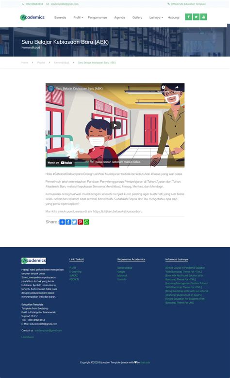 Website Kampus Custom Colorlib Template Codeigniter 3x Support Php 7