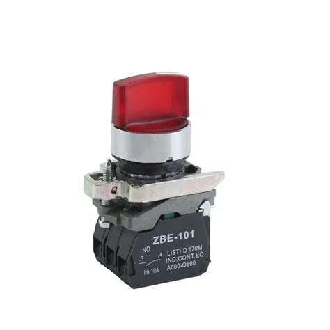 Gxb4 Bk2461 High Quality Maintained 22mm 1no Rotary Button Switches With Short Red Handle 2