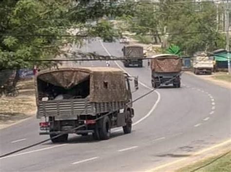 ကျိုက်ထိုတွင် ကရင်ပြည်နယ်ဘက်သို့ အင်အားဖြည့်လာသည့် စစ်ကောင်စီယာဉ်တန်း