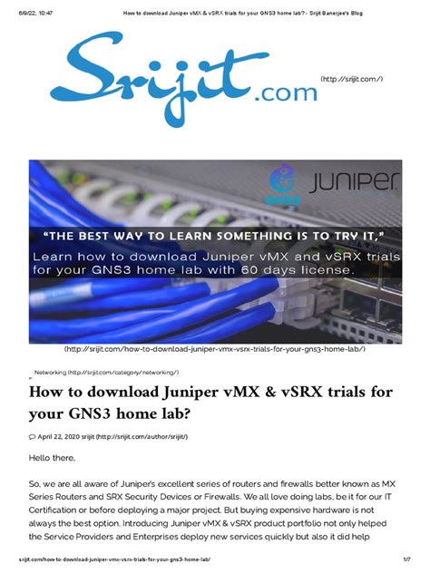 How To Download Juniper Vmx And Vsrx Trials For Your Gns3 Home Lab