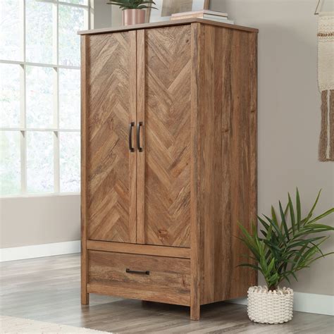 Sauder Cannery Bridge Wardrobe Armoire Cabinet With Drawer Sindoori