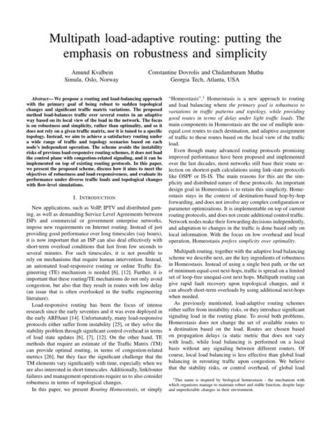 pdf multipath load adaptive routing putting the emphasis on