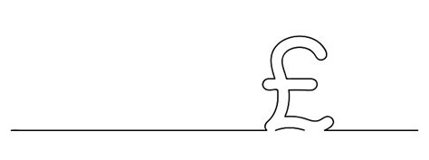 파운드 스털링 기호 연속 한 선 그리기 영국 통화 선화 검은 선 벡터 일러스트 레이 션 편집 가능한 스트로크 파노라마 디자인 요소 0명에 대한 스톡 벡터 아트 및 기타