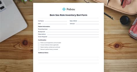 Bem Sex Role Inventory Bsri Template Free Pdf Download Pabau