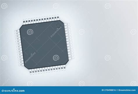 3d Render Of Microchip Or Semiconductor Chip For Computing Stock