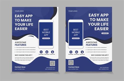 Premium Vector Mobile App Promotion Flyer Design Template Flier