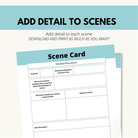 Scene Card Plotting Card Scene Card Template Writing Template Etsy